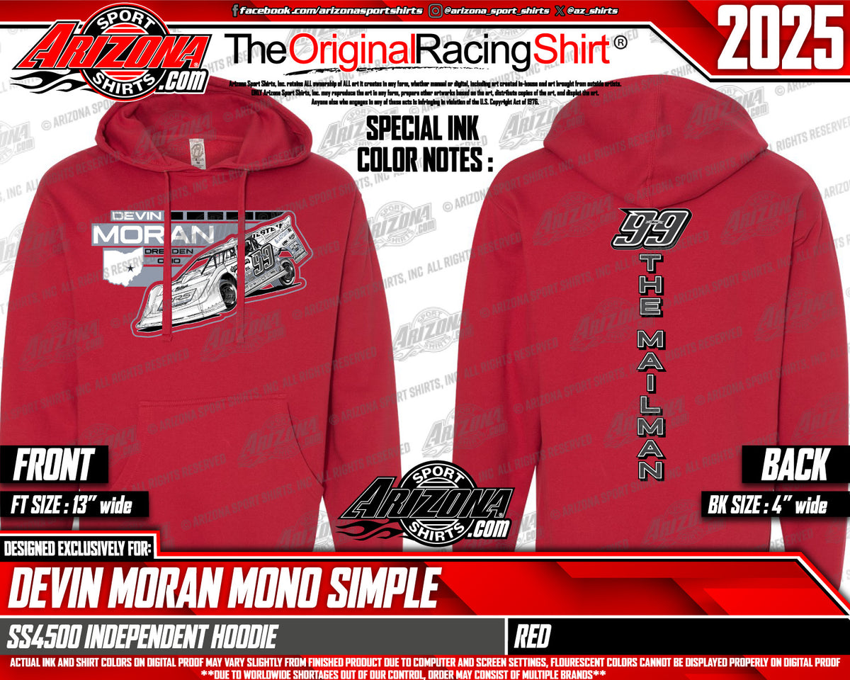 Red simple Hoodie – Devin Moran Racing
