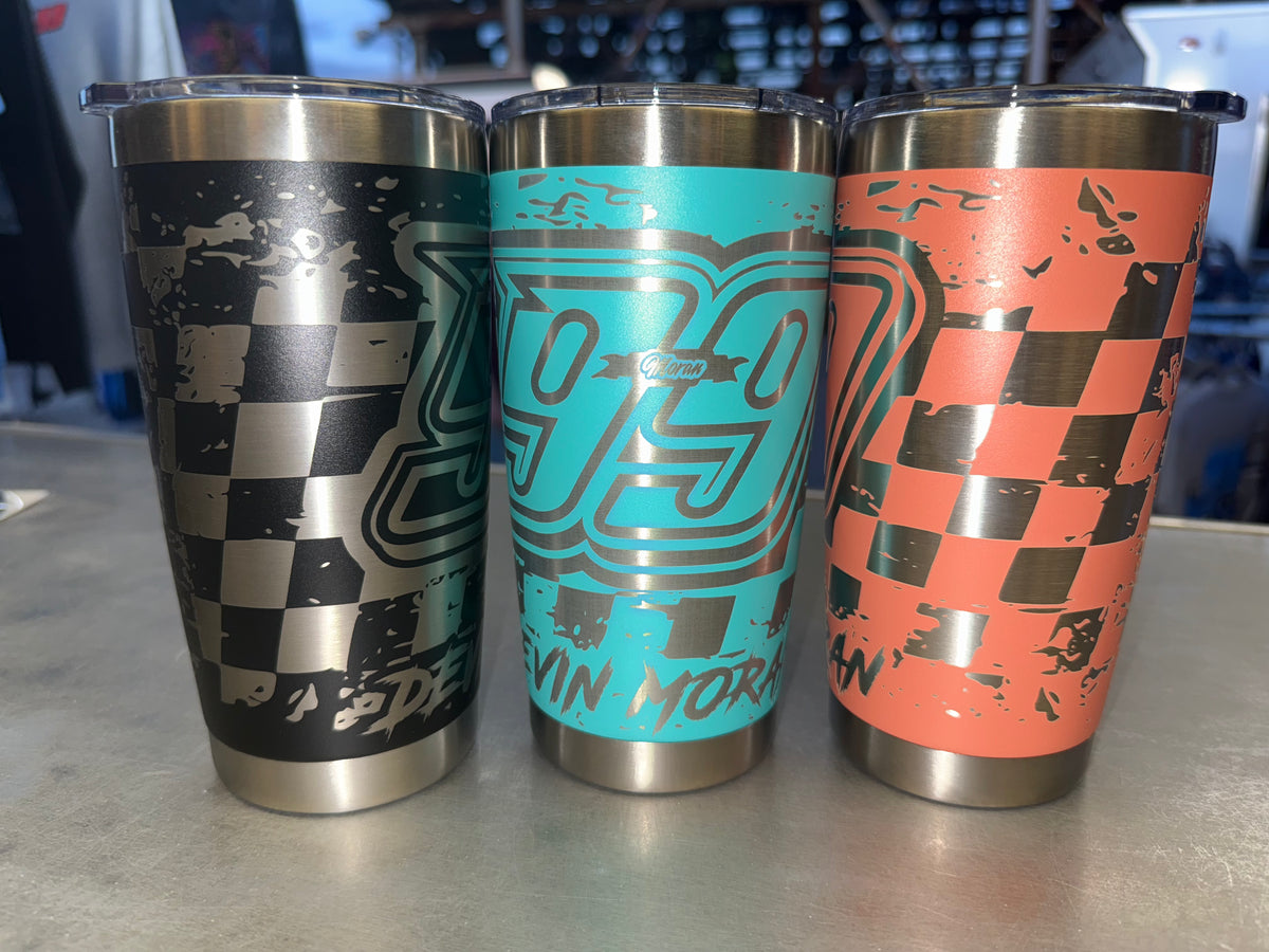 Engraved 20oz cups – Devin Moran Racing